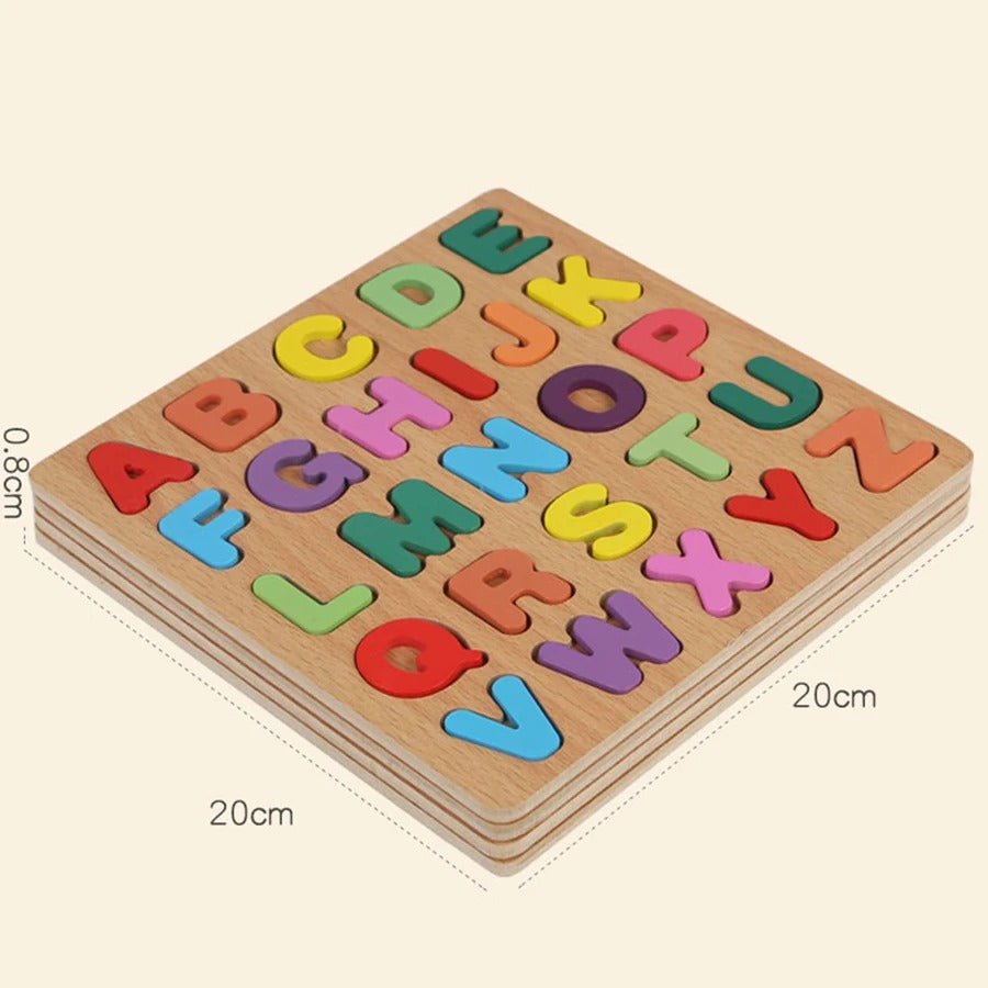 Wooden 3D Alphabets, Numbers, Shapes & Maths Board - 4 in 1 Combo ...