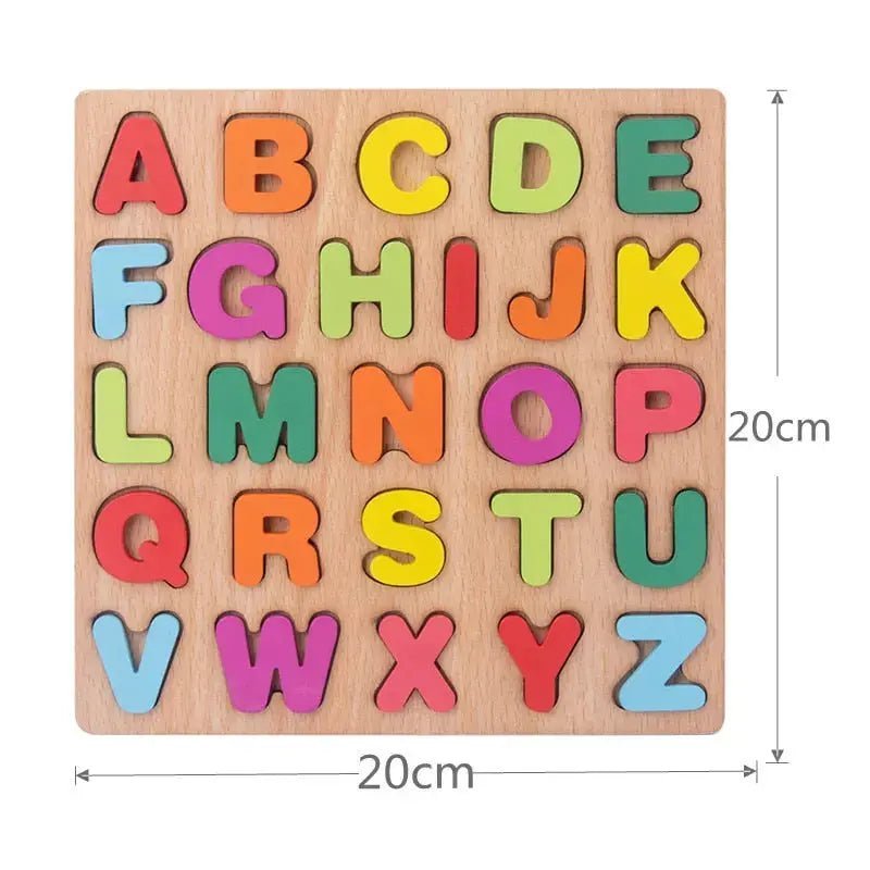 Wooden 3D Capital Alphabets ABCDE Board - MyLittleTales