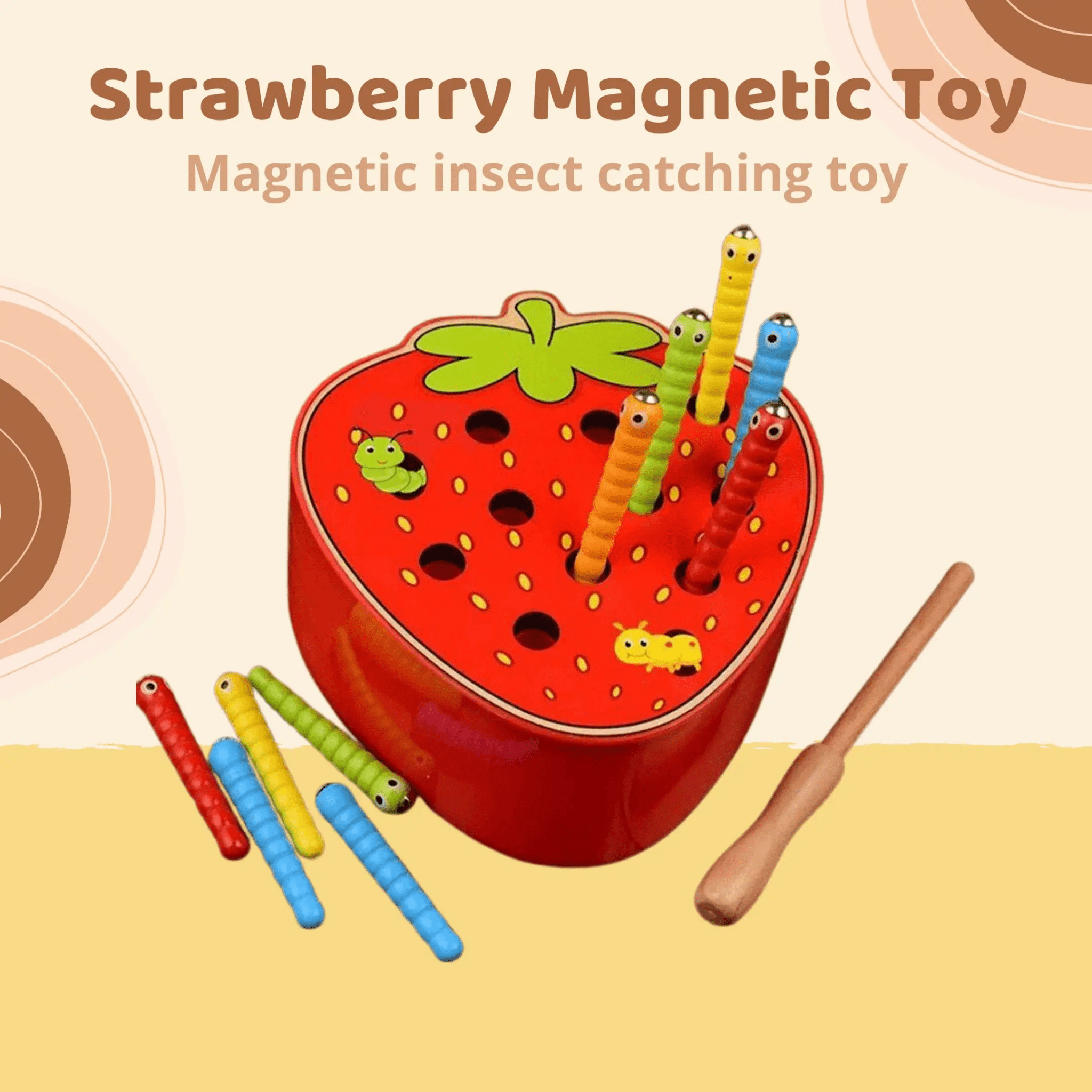 Wooden Magnetic Toy | Bug Catching Game Toy - MyLittleTales